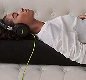 WAVE Yoga Bolster Smart Vibrating Meditation Pillow with Premium Over-Ear Headphones for Synced Music & Vibration