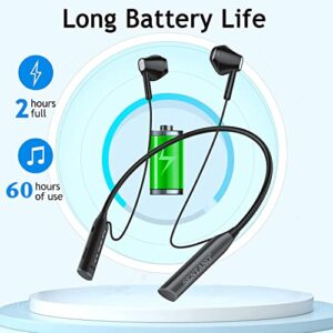 LKOKJ Neckband Earphones Wireless inEar Headphones with Mic, IPX5 Sport Earbuds Wireless fo