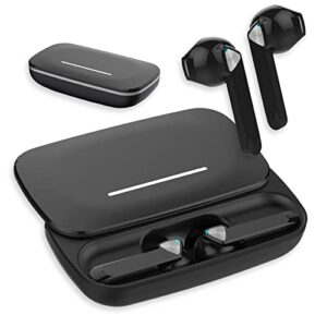 ouloo ipods earbuds tws 5.0 real hifi noise cancelling headphones microphone touch technology call bass sound for business use music home and sleeping earbuds