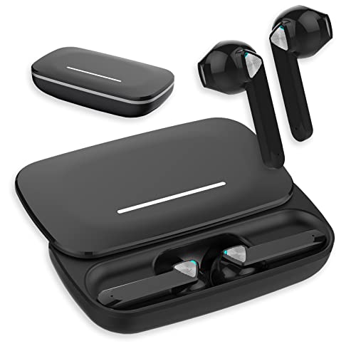 OULOO iPods Earbuds TWS 5.0 Real HiFi Noise Cancelling Headphones Microphone Touch Technology Call Bass Sound for Business use Music Home and Sleeping Earbuds