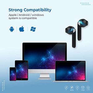 OULOO iPods Earbuds TWS 5.0 Real HiFi Noise Cancelling Headphones Microphone Touch Technology Call Bass Sound for Business use Music Home and Sleeping Earbuds