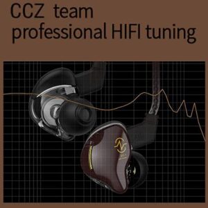 In Ear Monitor CCZ Coffee Bean, Stereo Wired Headphones, Dual Magnetic Circuit Dynamic Driver In-ear HiFi Earphone, Noise Cancelling Headphones With 0.78mm 2Pin Detachable Cable (With MIC, black)