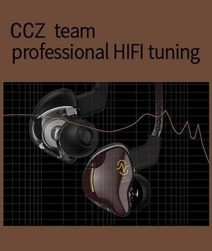 In Ear Monitor CCZ Coffee Bean, Stereo Wired Headphones, Dual Magnetic Circuit Dynamic Driver In-ear HiFi Earphone, Noise Cancelling Headphones With 0.78mm 2Pin Detachable Cable (With MIC, black)