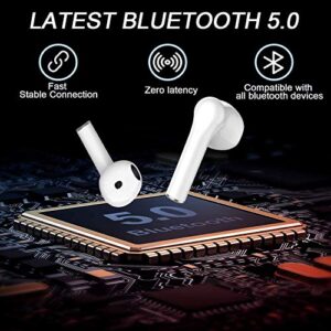 Bluetooth Earbuds 5.0 Wireless Sports Earphones Stereo Anti-Sweat Earphones with Charging case That can be Used for Work/Gym/Travel/Running