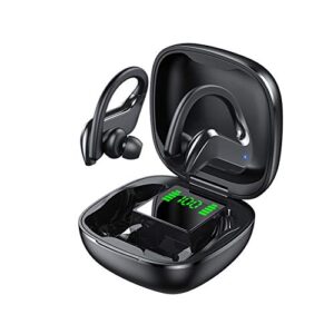 new sport wireless bluetooth earbuds ear hook headphones noise cancelling, black