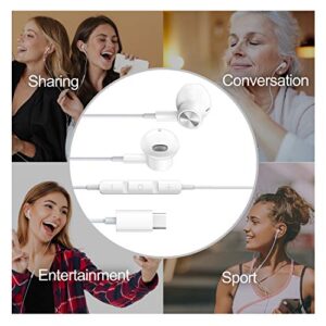 USB Type C Earphones, DOTSOG In-Ear Magnetic Earbuds with Mic, Stereo Bass Noise Cancelling Headphones, Sports Headsets Compatible with Google Pixel 3/2/XL, Huawei, Essential Phone, Other Typc C Devic