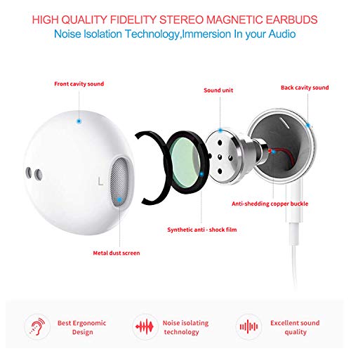 USB Type C Earphones, DOTSOG In-Ear Magnetic Earbuds with Mic, Stereo Bass Noise Cancelling Headphones, Sports Headsets Compatible with Google Pixel 3/2/XL, Huawei, Essential Phone, Other Typc C Devic