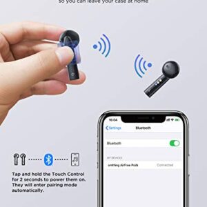 omthing True Wireless Earbuds, TWS Bluetooth 5.0 Headphones Stereo Sound Earphones, 4 ENC Mic, 25H Playtime Wireless Earbuds Sweatproof Sports Earphone, Suitable for Exercise/Driving/Home Office