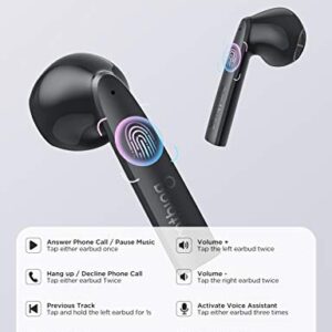 omthing True Wireless Earbuds, TWS Bluetooth 5.0 Headphones Stereo Sound Earphones, 4 ENC Mic, 25H Playtime Wireless Earbuds Sweatproof Sports Earphone, Suitable for Exercise/Driving/Home Office