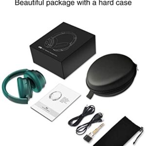 Active Noise Cancelling Headphones Bluetooth Headphones Wireless Headphones Over Ear Built-in Microphone Deep Bass, 30 Hours for Travel/Work/TV/Computer/Cellphone - Green