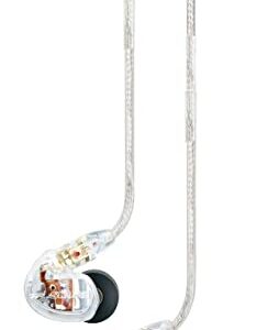 Shure SE535-CL Professional Sound Isolating Earphones, High Definition Sound + Natural Bass, Three Drivers, In-Ear Fit, Detachable Cable, Durable Quality - Clear