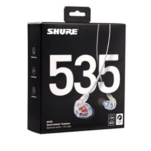 Shure SE535-CL Professional Sound Isolating Earphones, High Definition Sound + Natural Bass, Three Drivers, In-Ear Fit, Detachable Cable, Durable Quality - Clear