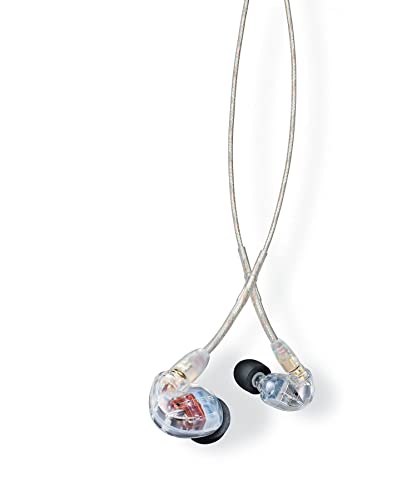 Shure SE535-CL Professional Sound Isolating Earphones, High Definition Sound + Natural Bass, Three Drivers, In-Ear Fit, Detachable Cable, Durable Quality - Clear