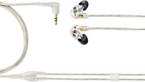 Shure SE535-CL Professional Sound Isolating Earphones, High Definition Sound + Natural Bass, Three Drivers, In-Ear Fit, Detachable Cable, Durable Quality - Clear