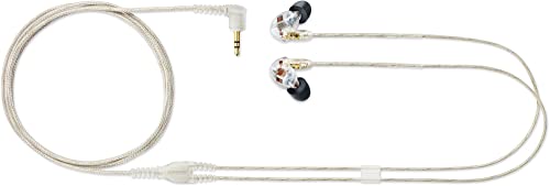 Shure SE535-CL Professional Sound Isolating Earphones, High Definition Sound + Natural Bass, Three Drivers, In-Ear Fit, Detachable Cable, Durable Quality - Clear