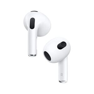 apple airpods (3rd generation) wireless earbuds with lightning charging case. spatial audio, sweat and water resistant, up to 30 hours of battery life. bluetooth headphones for iphone