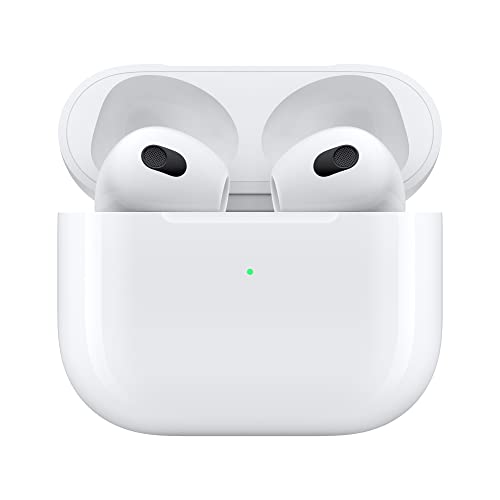 Apple AirPods (3rd Generation) Wireless Earbuds with Lightning Charging Case. Spatial Audio, Sweat and Water Resistant, Up to 30 Hours of Battery Life. Bluetooth Headphones for iPhone