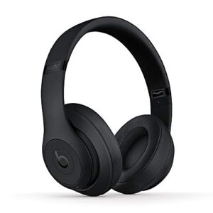 beats studio3 wireless noise cancelling over-ear headphones – apple w1 headphone chip, class 1 bluetooth, 22 hours of listening time, built-in microphone – matte black (latest model)