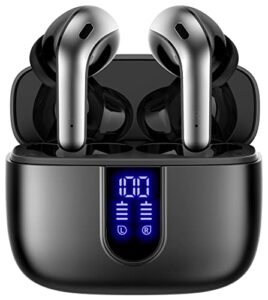 tagry bluetooth headphones true wireless earbuds 60h playback led power display earphones with wireless charging case ipx5 waterproof in-ear earbuds with mic for tv smart phone computer laptop sports