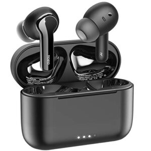 tozo nc2 hybrid active noise cancelling wireless earbuds, in-ear detection headphones, ipx6 waterproof bluetooth 5.2 stereo earphones, immersive sound premium deep bass headset, black