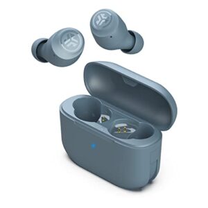 jlab go air pop true wireless bluetooth earbuds + charging case | slate | dual connect | ipx4 sweat resistance | bluetooth 5.1 connection | 3 eq sound settings signature, balanced, bass boost