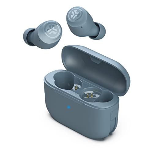 JLab Go Air Pop True Wireless Bluetooth Earbuds + Charging Case | Slate | Dual Connect | IPX4 Sweat Resistance | Bluetooth 5.1 Connection | 3 EQ Sound Settings Signature, Balanced, Bass Boost