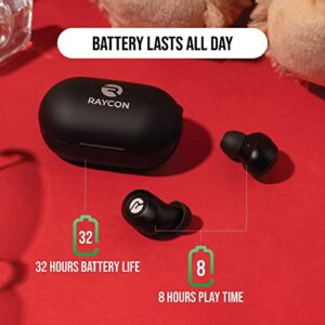 Raycon The Everyday Bluetooth Wireless Earbuds with Microphone- Stereo Sound in-Ear Bluetooth Headset True Wireless Earbuds 32 Hours Playtime (Matte Black)