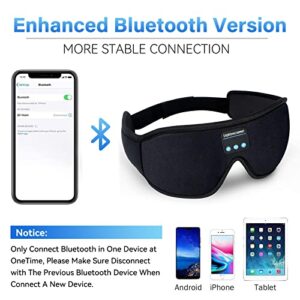 Sleep Headphones Bluetooth 5.0 Wireless 3D Eye Mask, Lightimetunnel Washable Sleeping Headphones for Side Sleepers With Adjustable Ultra Thin Stereo Speakers Microphone Hands Free for Insomnia Travel