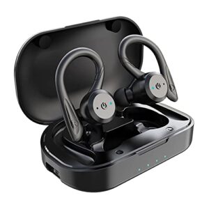 apekx bluetooth headphones true wireless earbuds with charging case ipx7 waterproof stereo sound earphones built-in mic in-ear headsets deep bass for sport running black