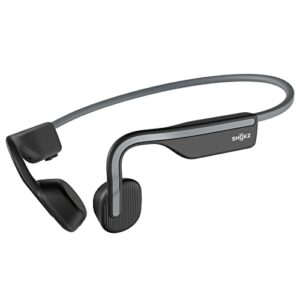 shokz openmove – open-ear bluetooth sport headphones – bone conduction wireless earphones – sweatproof for running and workouts, with sticker pack (grey)