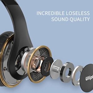 Uliptz Wireless Bluetooth Headphones, 65H Playtime, 6 EQ Sound Modes, HiFi Stereo Over Ear Headphones with Microphone, Foldable Lightweight Bluetooth 5.3 Headphones for Travel/Office/Cellphone/TV/PC