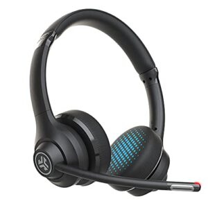 jlab go work wireless headsets with microphone – 45+ playtime pc bluetooth headset and multipoint connect to laptop computer and mobile – wired or wireless headphones with microphone