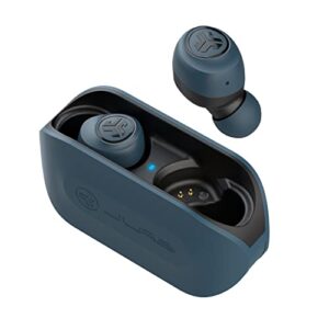 jlab go air true wireless bluetooth earbuds + charging case | dual connect | ip44 sweat resistance | bluetooth 5.0 connection | 3 eq sound settings signature, balanced, bass boost… (blue)