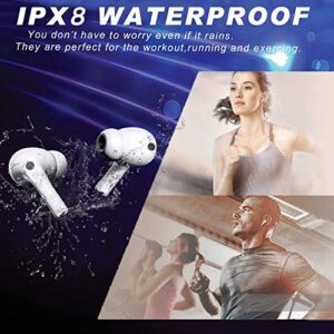 Wireless Headphones,Bluetooth 5.2 Wireless Headphones with Charging Case,IPX8 Waterproof Stereo Headphones,Built-in Microphone,Bluetooth Headphones for iPhone/Samsung/Android/iOS,Wireless Earbuds