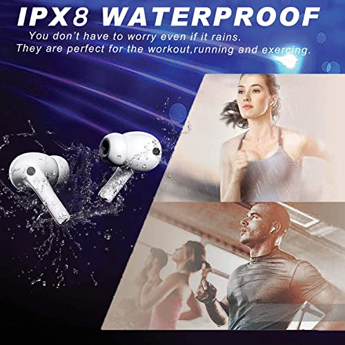 Wireless Headphones,Bluetooth 5.2 Wireless Headphones with Charging Case,IPX8 Waterproof Stereo Headphones,Built-in Microphone,Bluetooth Headphones for iPhone/Samsung/Android/iOS,Wireless Earbuds