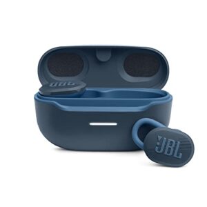 jbl endurance race waterproof true wireless active sport earbuds, with microphone, 30h battery life, comfortable, dustproof, android and apple ios compatible (blue)