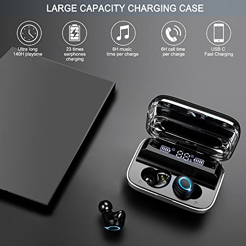 Motast Wireless Earbuds, Bluetooth 5.3 Earbuds 140H Playtime Bluetooth Headphones HD Stereo Noise Cancelling Wireless Earphones in Ear with Mic, USB-C Charging Case, IP7 Waterproof Headset for Sports