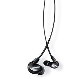 Shure SE215 PRO Wired Earbuds - Professional Sound Isolating Earphones, Clear Sound & Deep Bass, Single Dynamic MicroDriver, Secure Fit in Ear Monitor, Plus Carrying Case & Fit Kit - Black (SE215-K)