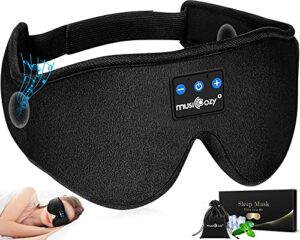 musicozy sleep headphones bluetooth headband sleeping headphones sleep mask, wireless mask earbuds for side sleepers men women air travel cool tech gadgets unique gifts boys girls