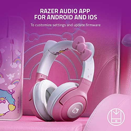 Razer Kraken BT Headset: Bluetooth 5.0-40ms Low Latency Connection - Custom-Tuned 40mm Drivers - Beamforming Microphone - Powered Chroma - Hello Kitty & Friends Edition