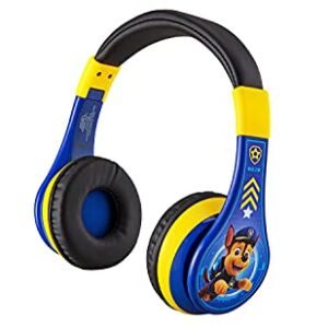 eKids Paw Patrol Kids Bluetooth Headphones, Wireless Headphones with Microphone Includes Aux Cord, Volume Reduced Kids Foldable Headphones for School, Home, or Travel