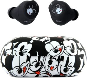 disney mickey mouse bluetooth earbuds with charging case- bluetooth wireless headset with built-in mic and 30 hours of playtime- disneyland essentials and disney gifts for women and men of all ages