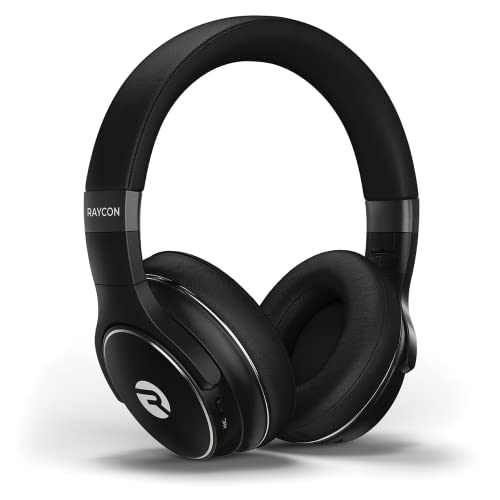 Raycon The Everyday Wireless Bluetooth Over Ear Headphones, with Active Noise Cancelling, Awareness Mode and Built in Microphone, IPX 4 Water Resistance, 38 Hours of Battery Life (Black)