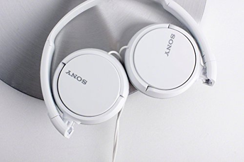 Sony ZX Series Wired On-Ear Headphones with Mic, White MDR-ZX110AP