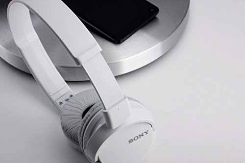 Sony ZX Series Wired On-Ear Headphones with Mic, White MDR-ZX110AP