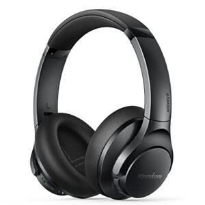 soundcore by anker life q20+ active noise cancelling headphones, 40h playtime, hi-res audio, app, connect to 2 devices, memory foam earcups, bluetooth headphones for travel, home office