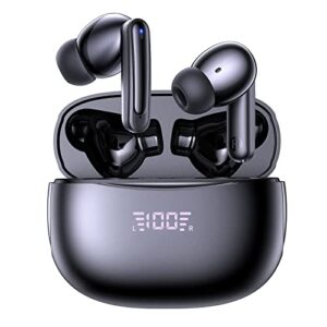 wireless earbuds,true wireless bluetooth 5.3 earbuds,60h playtime ipx5 waterproof headphones with led digital display & cvc 8.0 noise cancelling mic in-ear earphone for iphone android