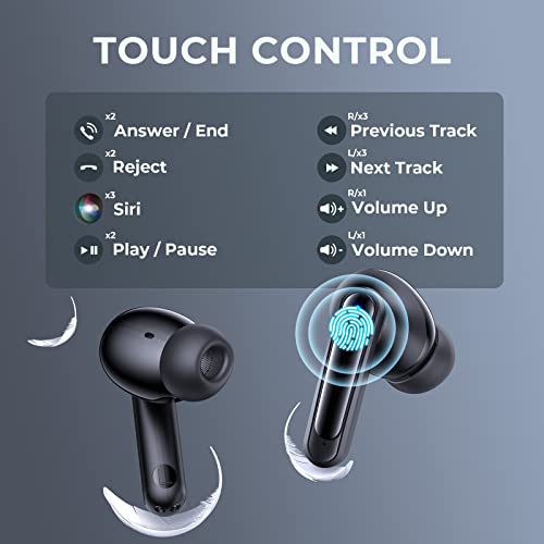 Wireless Earbuds,True Wireless Bluetooth 5.3 Earbuds,60H Playtime IPX5 Waterproof Headphones with LED Digital Display & CVC 8.0 Noise Cancelling Mic in-Ear Earphone for iPhone Android