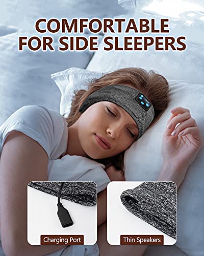 Perytong Sleeping Headphones Bluetooth Headband, Soft Sleep Headphones Headbands,Long Time Play Sleeping Headsets with Built in Speakers Perfect for Workout,Running,Yoga,Travel