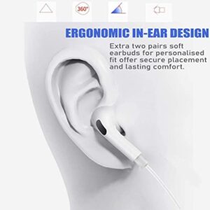 2 Pack-iPhone Earbuds with Lightning Connector(Built-in Microphone & Volume Control) in-Ear Stereo Headphone Headset Compatible with iPhone 12/SE/11/X/8/ipad - All iOS System[Apple MFi Certified]